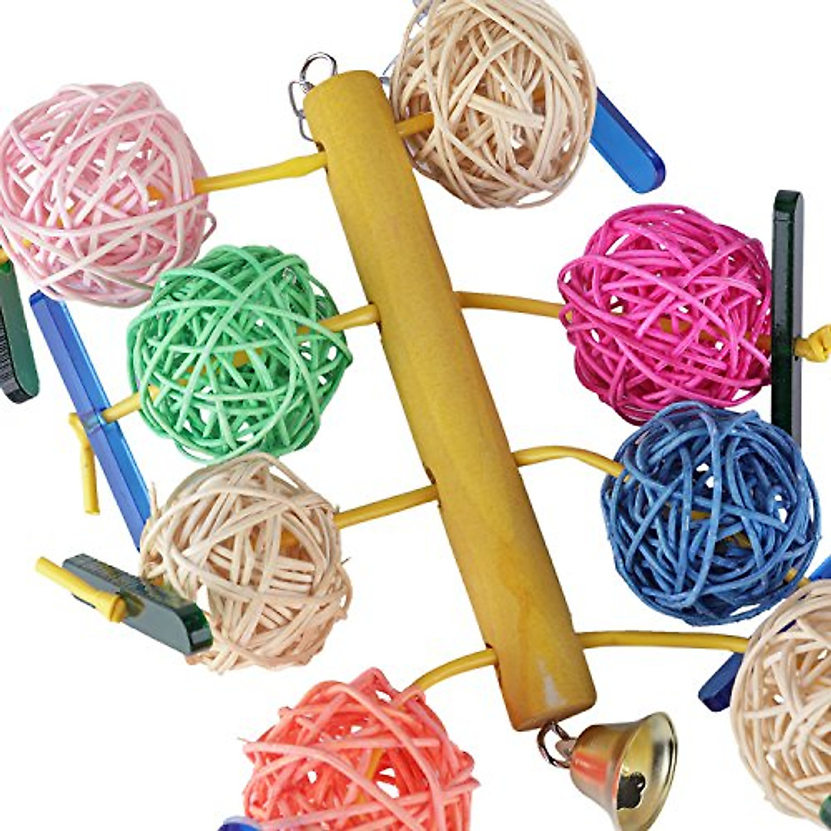 Messar 2 Pack Bird Chew Toys with Bells for Parrots Lovebirds Hanging Cage Toy