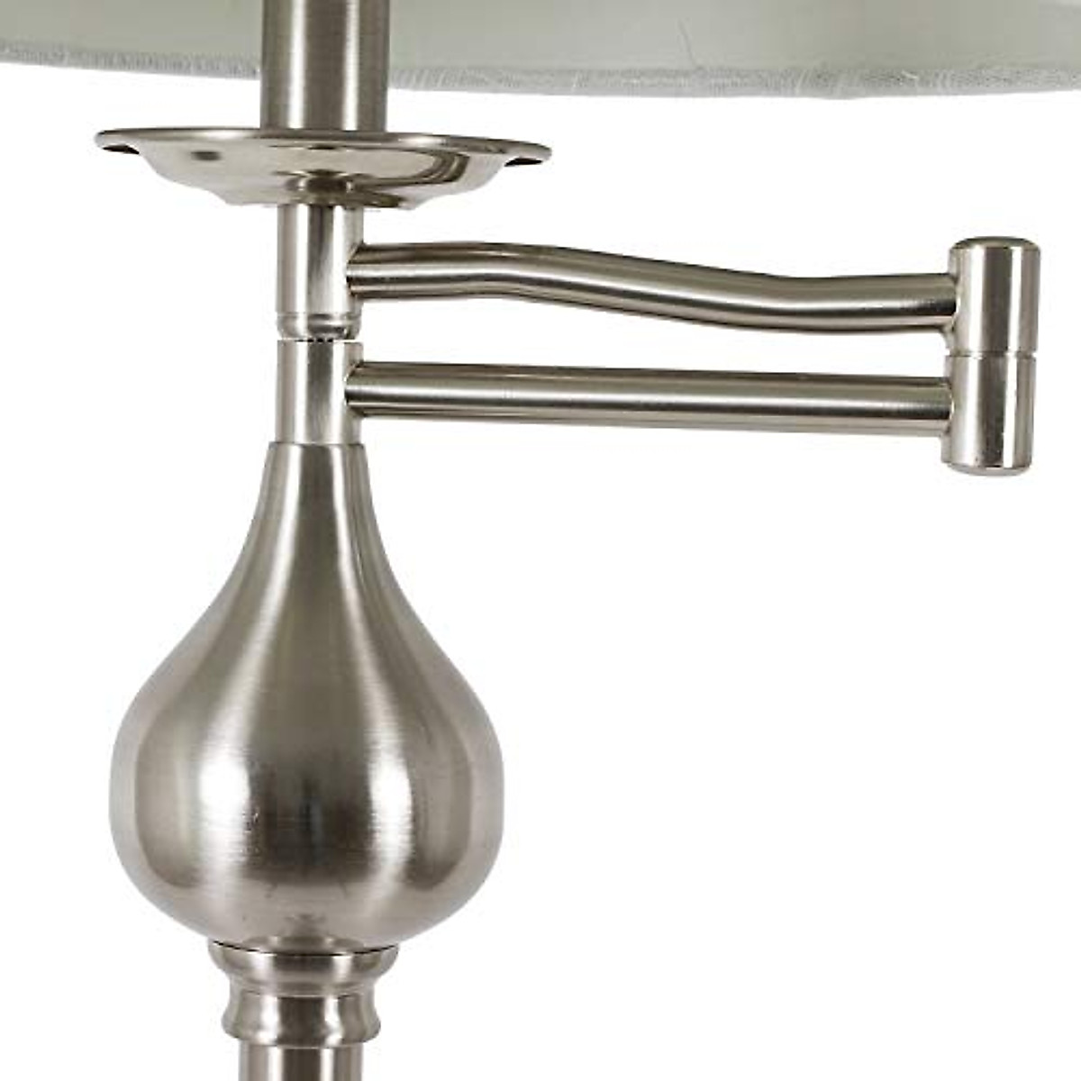 Decor Therapy Tina Floor Lamp with Swing Arm and Ball Accent, Brushed Steel - PL4377