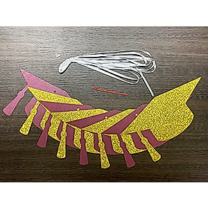 Graduation Decorations Maroon Gold 2023 Maroon Grad 4pcs Graduation Hat Banner Garlands Glitter Burgundy Gold for FSU Graduation Party Supplies 2023