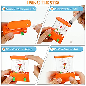 Sumind 6 Pieces Handheld Water Game Miniature Aqua with Fish Basketball Ring Toss Handheld Toys New Year Fun Gifts Travel Games for Kids & Adults(Chic Style)