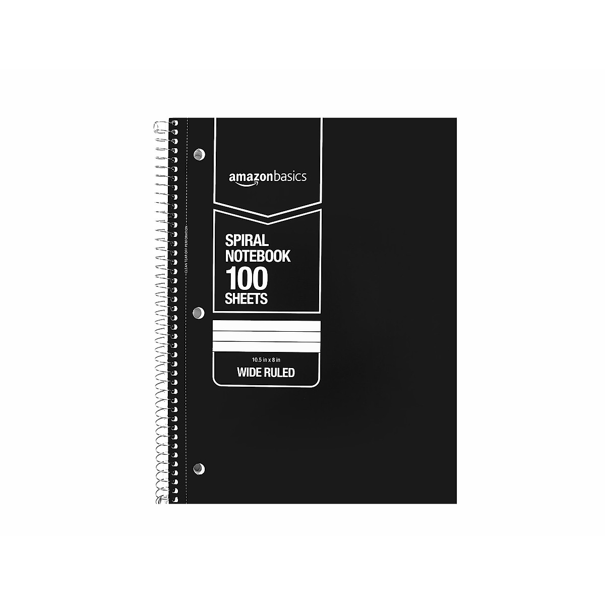 Amazon Basics Wide Ruled Wirebound Spiral Notebook, 100 Sheet - 5-Pack, Assorted Solid Colors