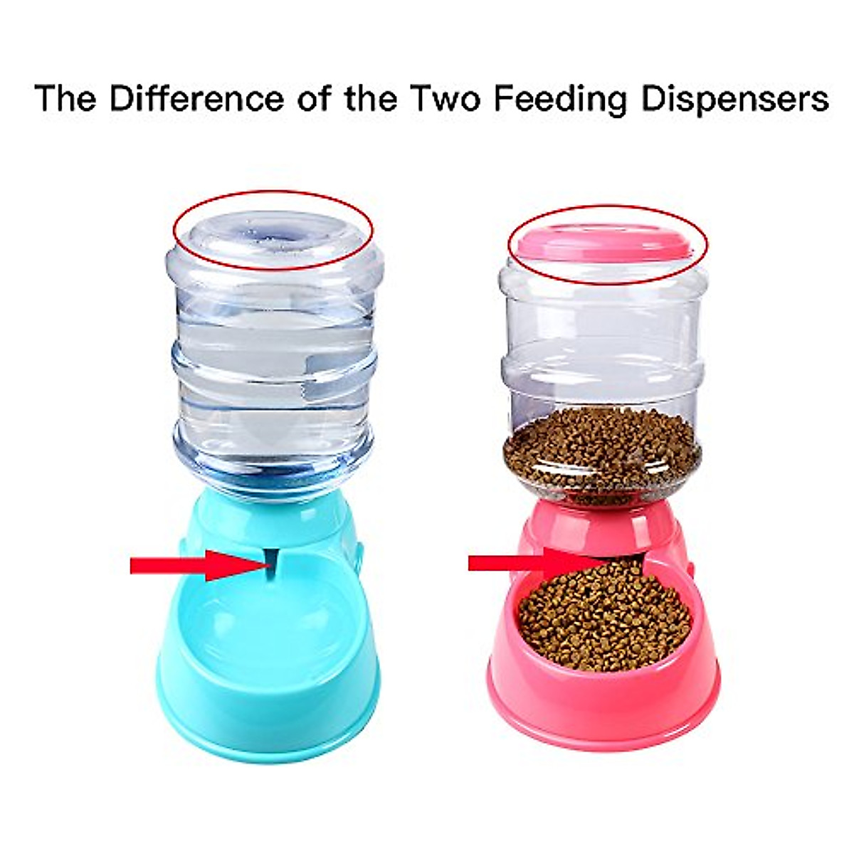 Automatic Pet Water Food Dispenser 3.8L Large Capacity Self-Dispensing Gravity Pet Feeder Waterer Cat Dog Feeding Bowl Drinking Water/Automatic Feeding Pet Supplies 1#