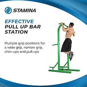 Stamina Products 300 Weight Capacity Steel Weatherproof Heavy Duty Outdoor Fitness Multi Use Strength Training Power Tower, Green