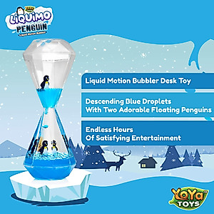 YoYa Toys Liquimo Penguin - Liquid Motion Bubbler for Kids and Adults - Penguin Theme - Satisfying Toys for Stress and Anxiety Relief - Fidget Toy Can Be Used as a Colorful Kitchen Timer