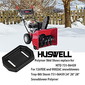 HUSWELL 731-06439 Snowblower Skid Shoes Slide Shoe 2 Pack with Mounting Hardware for Polymer Snow Blower Slide Shoe