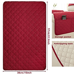 Yogsey Recliner Chair Slipcover Mat Anti Slip Dogs Pet Kids Sofa Armrest Towel Cover Armchair Furniture Protector Couch Cushion 1 Seat (3pcs) (A5)