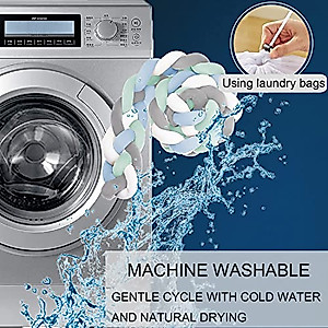 Aloiyue Premium Cushion Soft Knot Decorative Pillow Decor for Bedroom,Playroom (157.5inch，Grey+White+Green+Blue)