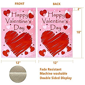 Valentine’s Garden Flag 12 x 18 Inch Double Sided Valentine Yard Flags Decorative Valentine’s Day Outdoor Decoration