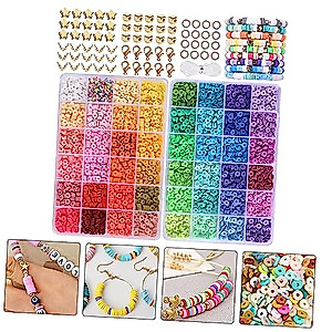 EXCEART 1 Set Black Stone Beads Colorful Clay Beads DIY Jewelry Making Set Arts and Crafts Kit Adult Craft Kits Fashion Necklace Bracelet Beads Girls Bracelet Making Kit Bracelet Maker Kit