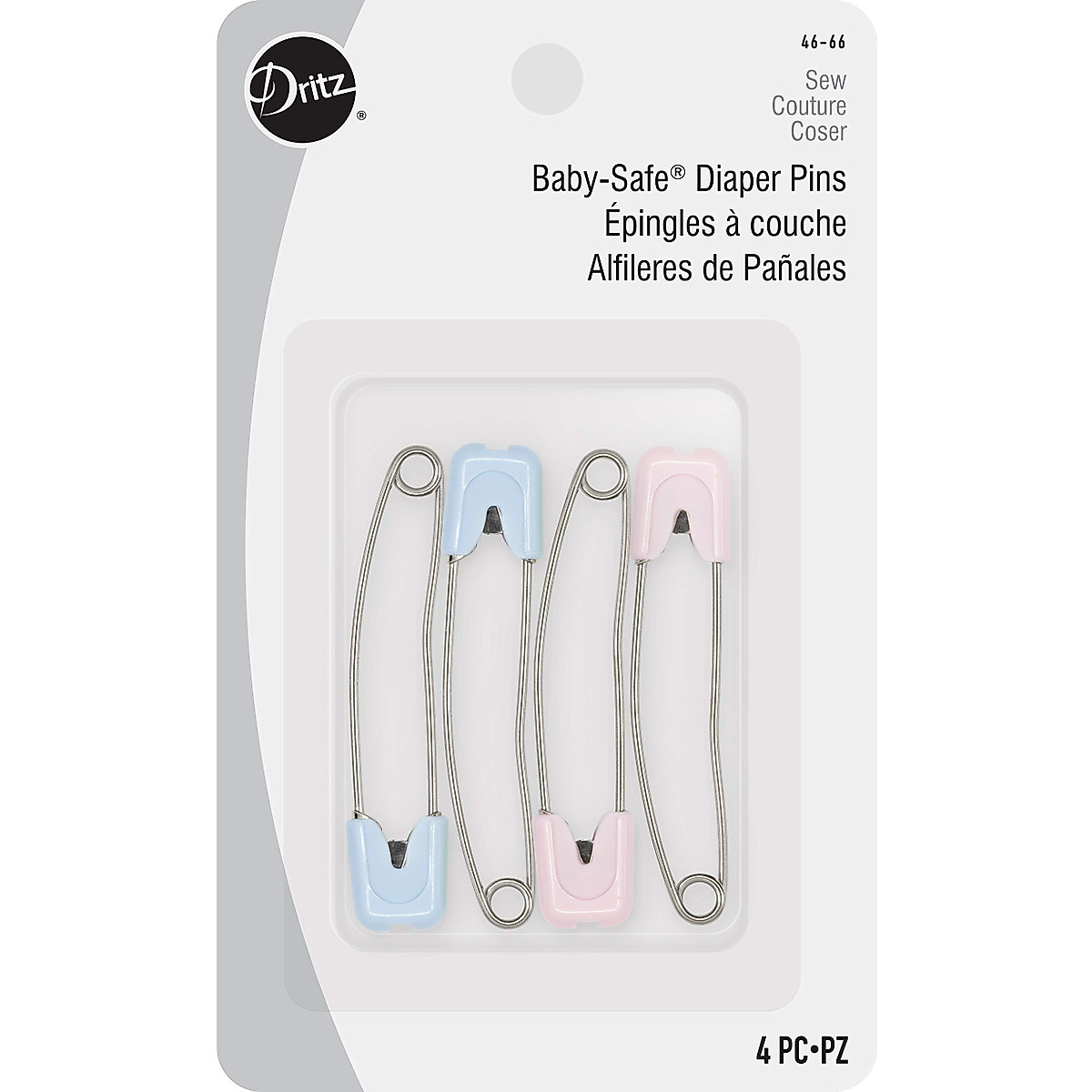 Dritz Baby-Safe, 3-Pack Diaper Pins, Pastel Assorted 12