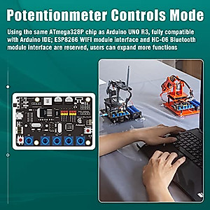 Adeept 5-DOF Robot Arm Kit 5Axis Robotic Compatible with Arduino IDE Programmable DIY Coding STEM Robotics Arm with OLED Display Processing Code and PDF Tutorials - Black