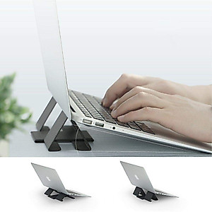 Ringke Folding Stand 2, Portable & Foldable Design Lightweight Anti-Slide Open Space Cooling Two Elevation Adjustments Invisible Laptop Stand for MacBooks, Tablets, Laptops and Notebooks - Gray