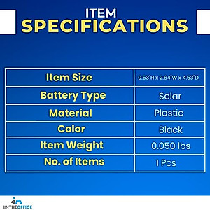1InTheOffice 10 Digit Pocket Calculator, Office Calculator, Dual Powered Handheld Calculator, Solar and Battery, Black, 1 Pack