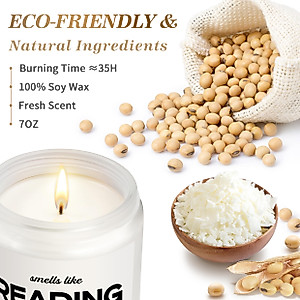 Book Lovers Gifts, Gifts for Readers - Lavender Scented Book Lover Candle, Christmas, Birthday, Mothers Day, Retirement Gifts for Book Lovers Women Men Librarian Bookworm