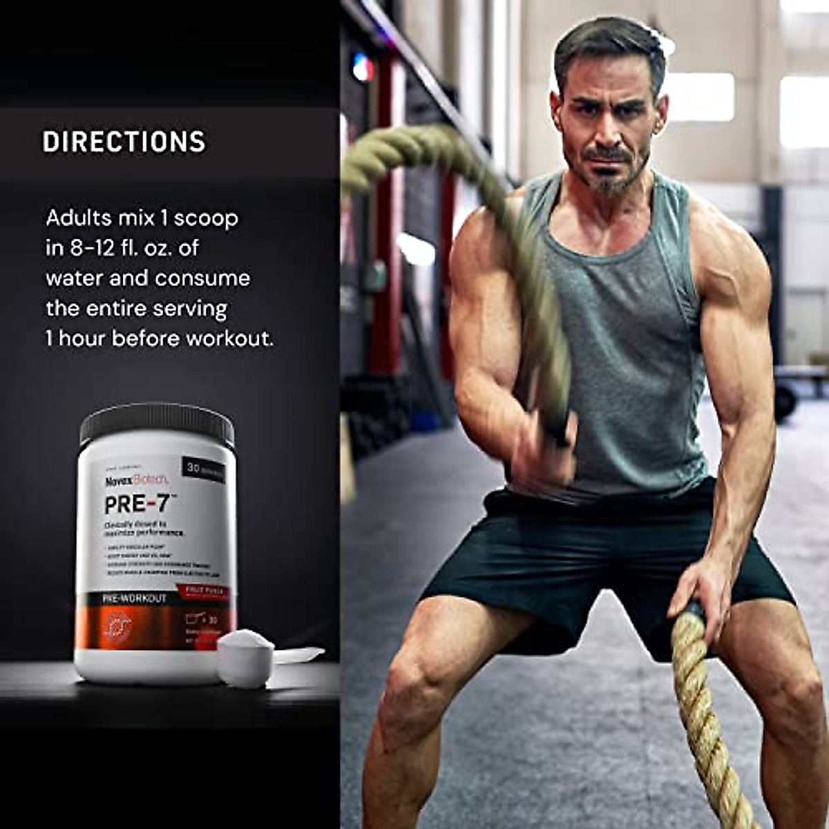 PRE-7™ Pre-Workout Powder – Best preworkout for Men - Boost Energy, Focus, and VO2 max, Increase Strength and Endurance Training, Support Hydration During prolonged Exercise*