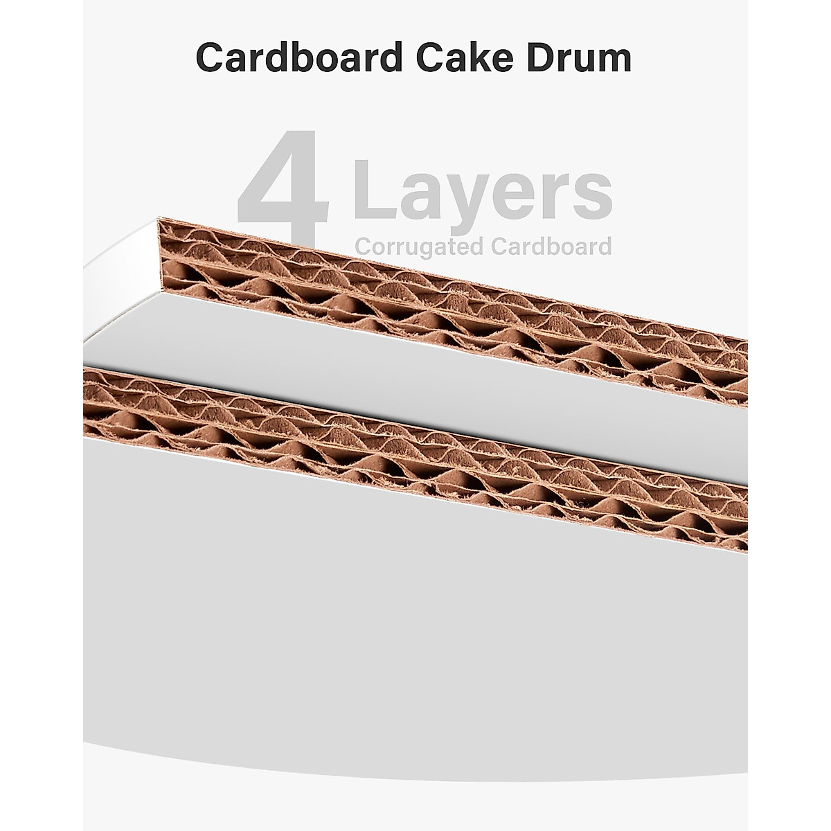 Kootek Cake Boards Drum 10 Inch Round, 1/2" Thick Cake Drums, Cake Decorating Supplies White 12 Pack Sturdy Cake Corrugated Cardboard for Multi-Layer Cakes