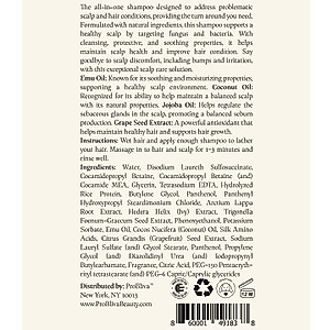 ProBliva Fungus Shampoo for Itchy Scalp and Hair Care - Helps Calm & Soothe Scalp with Natural Ingredients Emu Oil, Jojoba Oil, Coconut Oil