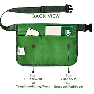 FASITE YL003F 7-POCKET Gardening Tools Belt Bags Garden Waist Bag Hanging Pouch, Green