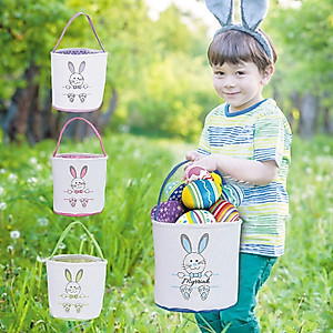 GosilenceWa Personalized Easter Basket for Girls Boys Kids with Name Large Custom Easter Baskets for Eggs Candy Gifts, blue, One Size