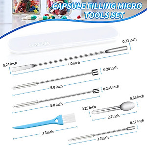 Capsule Filling Machine Tools Kits Micro Tiny Spoon Spatula, Lab Scoop Filling Tray, Herb Powder Tamper Tool for Lab Capsule Filler Pill Maker, Fit Empty Capsules Sizes 000 00 0 1 2 3