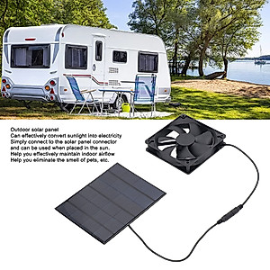 plplaaoo 3.5W 6V Solar Panel Exhaust Fan Kit, Waterproof Solar Panel Powered Fan,Portable Solar Exhaust Fan for Chicken House Greenhouse Pet Houses Camping, Solar Powered Fan Chicken coop Fan pet