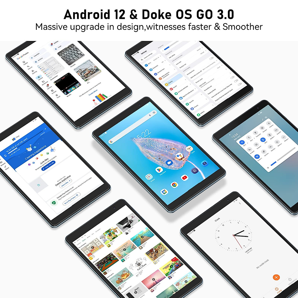 Blackview Tab 5 Tablets, 2023 Latest Tablet Android 12, Quad-Core 5GB(3+2) RAM 64GB ROM up to 1TB TF, 8 inch Tablet HD+ IPS 1280*800, Android Tablet 5580mAh Big Battery, Dual BOX Speakers WiFi, Blue