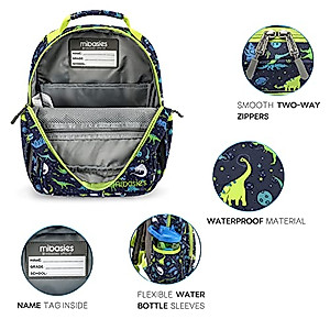 mibasies Boys Backpack for Elementary School, Backpack for Boys 5-8, Lightweight Kids Backpacks for Boys（Galaxy Dinosaur）