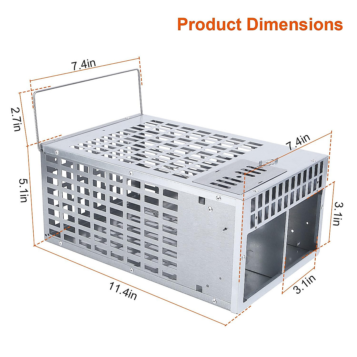 Moclever Humane Rat Trap Live Rat Traps Reusable Metal Rat Rodent Cage Catch Release Continuous Capture Trap 2 Doors Indoor Outdoor Pet Children Safe-11.4 * 7.4 * 5.1in