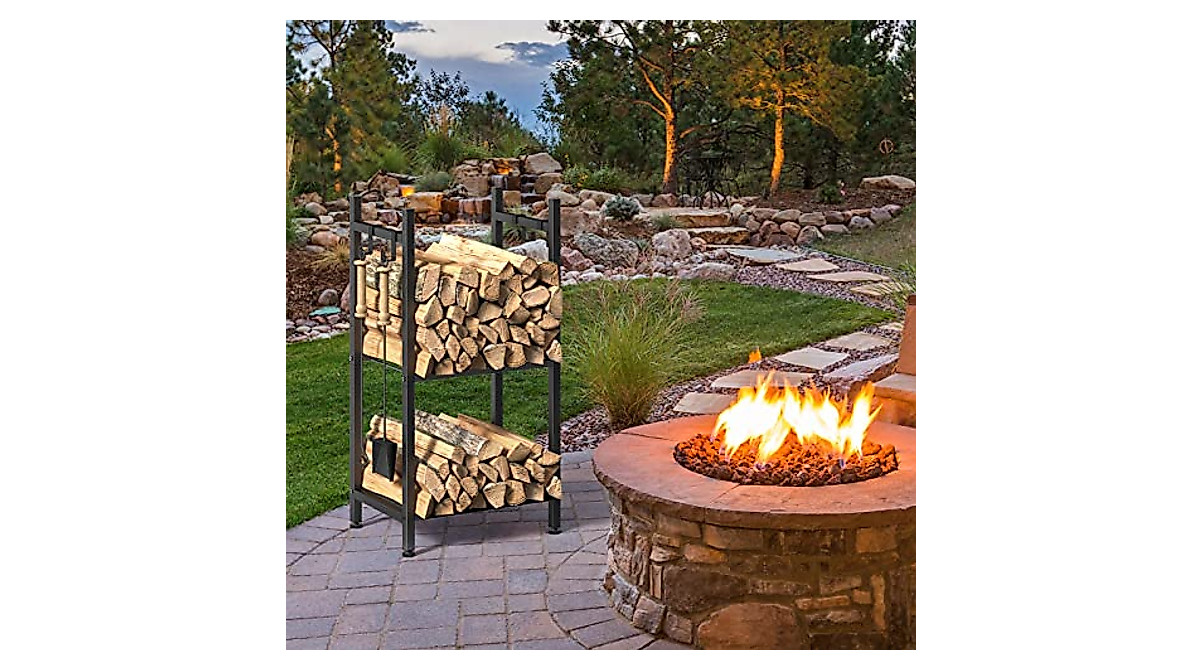 NANANARDOSO Firewood Rack Holder - Durable Wood & Kindling Storage