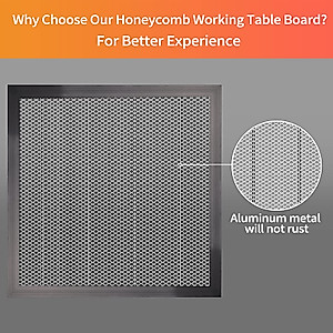Honeycomb Laser Bed 400x400x22mm, Laser Honeycomb Bed for Laser Engraver and Cutter Machine, CO2 Engraver Cutting Machine, Laser Engraver Accessories, Smooth Edge, Aluminum(15.7x15.7x0.86in)