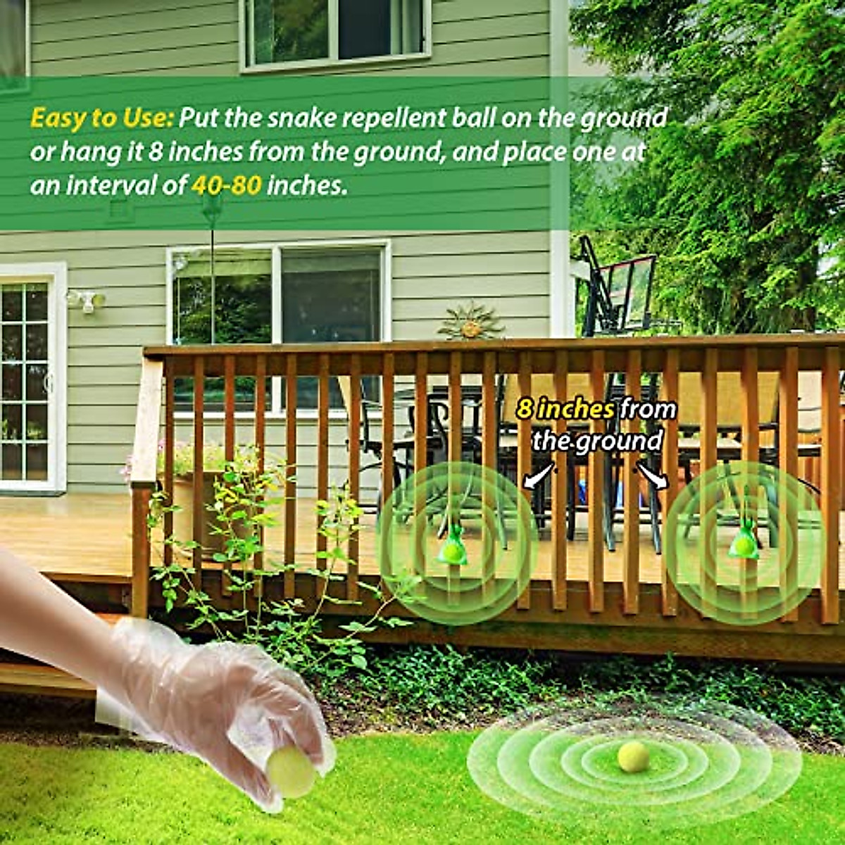MAGIC CAT 10 Pack Snake Repellent for Yard Powerful, Snake Away Repellent Pet Safe for Yard Lawn Garden Camping Fishing, Natural Plant Formula Repellent Balls for Outdoor & Indoor Snake Control