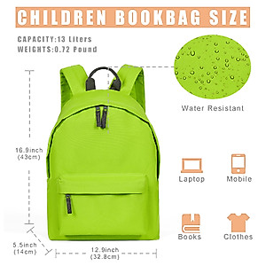 KDWAVE Preschool Backpack,15 inch Toddler Backpacks for School Boys Girls, Cute Lightweight Children Bookbag with Adjustable Padded Straps, Lime Green