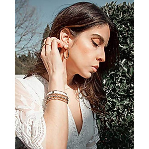 14K Gold Oval Hoop Earrings for Women 925 Sterling Silver Post Hypoallergenic Hoops Earrings