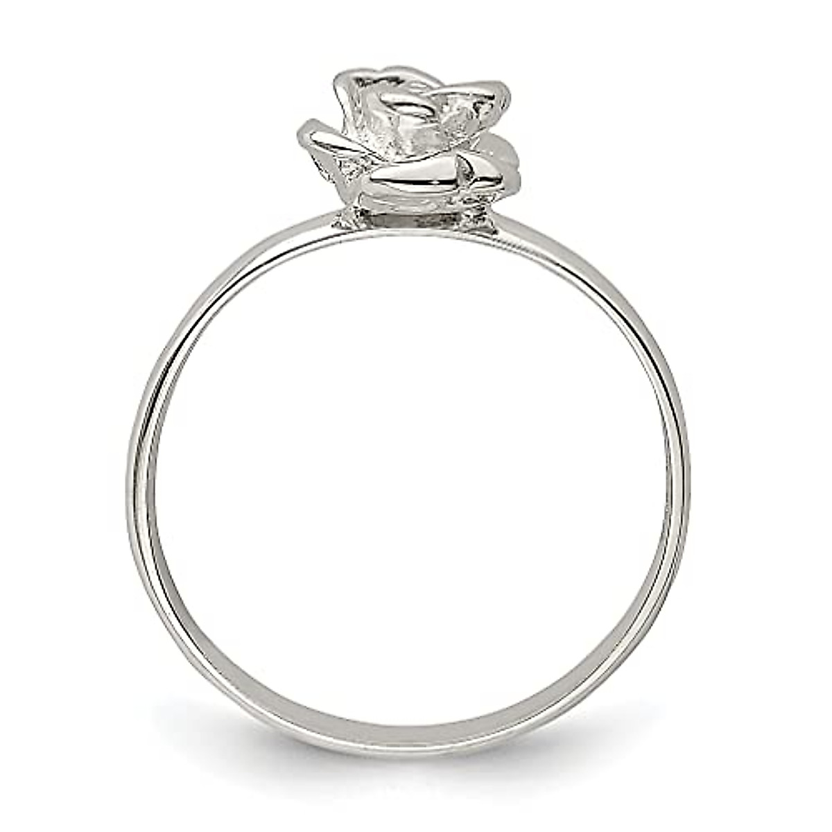 IceCarats 925 Sterling Silver 8mm Rose Flower Ring Size 7