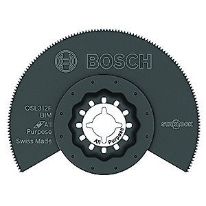 BOSCH OSL312F 1-Piece 3-1/2 In. Starlock Oscillating Multi Tool All Purpose Bi-Metal Flush Cut Blade for Applications in Wood, Wood with Nails, Drywall, PVC, Metal (Nails and Staples)