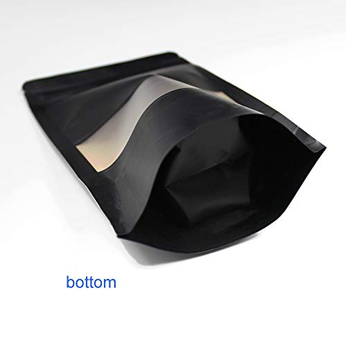 Black Kraft Paper Zipper Lock Stand Up pouch Bags Sealable Matte Window,12×20 cm/4.7×7.8 inches,Pack of 100