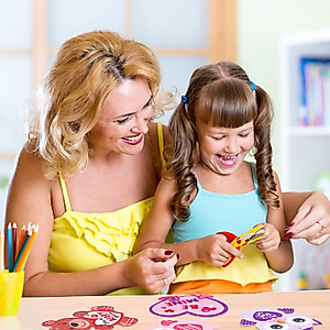 Valentine's Day Crafts Kits DIY Valentine Decorations Hanging Ornaments, Lanyards for Kids Family Entertainment Activities, 4 Styles (24 Sets)