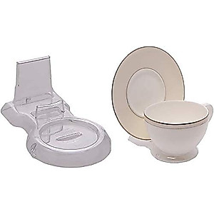 HOHIYA 12 Pcs Tea Cup and Saucer Display Stand Teacup Holder Rack Taiwan Made Clear Color