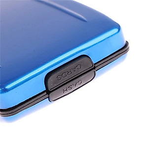 SANYISAN 2022 New Anti-theft Aluminum Wallet Clip, Men Women Pro Secure Tech Stainless Steel Waterproof Bifold Slim Metal Blocking Credit Cards Holder Purse for Travel Work, Black, 3.9 inx2.9 inx1 in