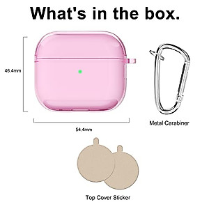 Svanove for Airpods Pro 3rd Generation Case Clear (2021), Transparent Cute Airpods 3 Case Silicone Cover Accessories, Soft TPU Rubber Airpods Case for Women Girl, Pink