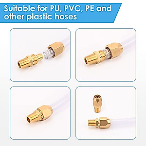 Luckyweld Air Hose Repair Kit, 2 Pack 3/8-Inch Reusable Solid Brass Hose-End Repair Fitting (3/8 Inch 2 Pcs)