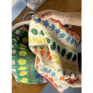 Cute Aesthetic Kitchen Towels, Aesthetic Kitchen Accessories, Set of 2 13.5X30 inches hand towels, Seasonal Kitchen Towels, Kids Bathroom Towels, Vegetable Kitchen Towels