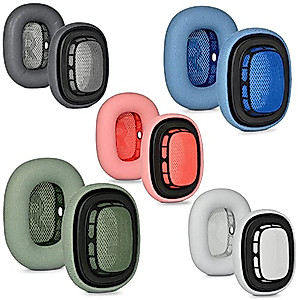 INSOLKIDON 2PCS Replacement Headphone Ear Cushion Kit, Comfortable, Good-Breathable Headphone Ear Pads Suitable For IPHONE Airpods Max sponge the fabric earmuffs (Blue)