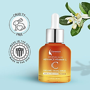 Zone - 365 Vitamin C Topical Face Serum with Hyaluronic Acid, Vitamin E, and Retinol to Remove Dark Spot - 1fl oz