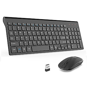 LeadsaiL Wireless Keyboard and Mouse Combo, Wireless USB Mouse and Computer Keyboard Set, Compact and Silent for Windows Laptop, Desktop, PC