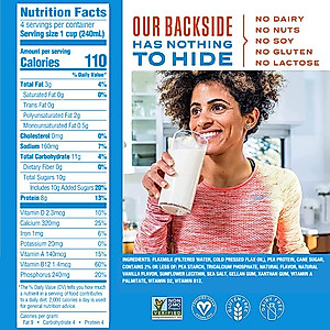 Good Karma Vanilla Flaxmilk +Protein, 32 Ounce (Pack of 6), 8g Plant Protein + 1200mg Omega-3 Per Serving, Plant-Based Non-Dairy Milk Alternative, Lactose Free, Nut Free, Vegan, Shelf Stable