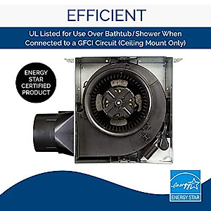 Broan-NuTone AER110KA Ventilation Fan with Infinitely Adjustable Speed Control Switch and Roomside Installation, 110 CFM