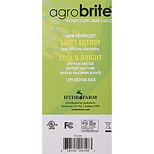 Hydrofarm Agrobrite FLC32D Compact, 32 Watt, 6400K Fluorescent Spiral Grow Lamp, 1 Count (Pack of 1), Brown/A