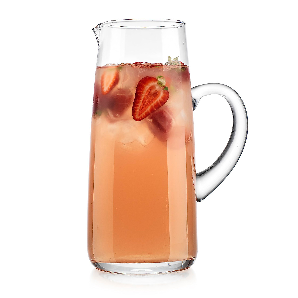 Glass Water Pitcher with Spout – 67 Oz Elegant Serving Carafe for Water, Juice, Sangria, Lemonade, and Cocktails – Clear Glass Beverage Pitcher.