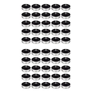 Mega Candles 50 pcs Unscented Black Tea Lights Candle, Pressed Wax Candles 3.5 Hour Burn Time, for Home Décor, Wedding Receptions, Baby Showers, Birthdays, Celebrations, Party Favors & More